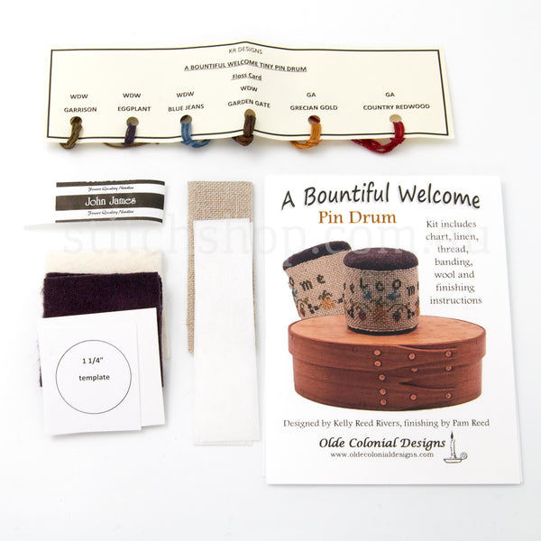 A Bountiful Welcome Pin Drum KIt - Stitch